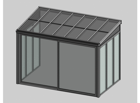 CHIARI BRUNO SRL Serramenti Solar greenhouse with sliding door 4m BIM ...
