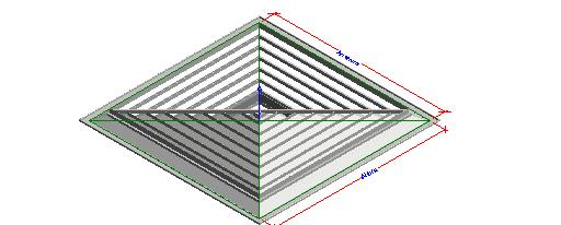 Madel DSQ (Four–Way square anodised diffusers) BIM OBJECT: free BIM ...