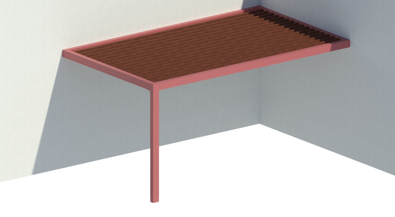 PAA-003 - Pergola 1 poteau - Remplissage bois BIM OBJECT: free BIM file ...