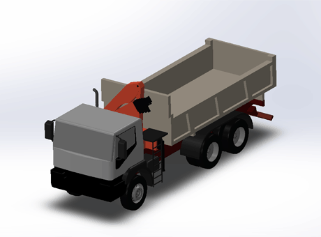 Dump truck with elevator crane BIM OBJECT: free BIM file downloads e.g ...