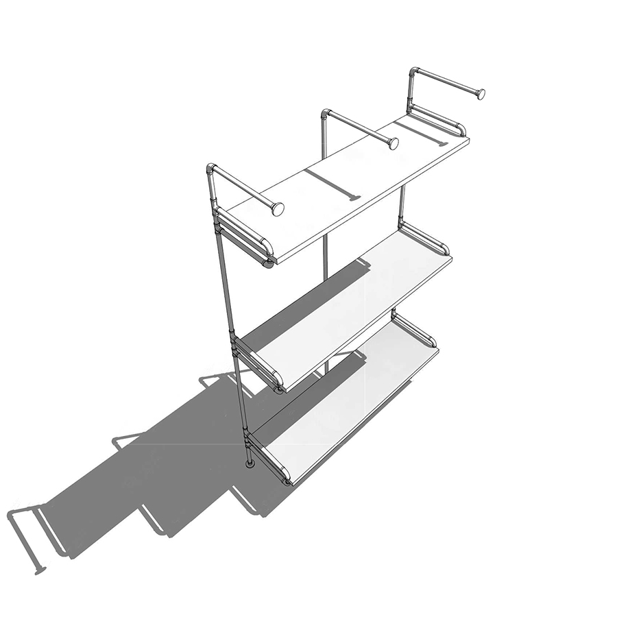 OBJETO BIM Estantería con tuberías y baldas. Apoyo en pared.: descarga ... OBJETO BIM Estantería con tuberías y baldas. Apoyo en pared.: descarga ...