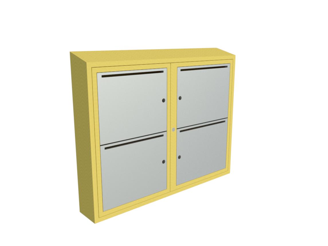 OBJETO BIM Mailbox Double Section 4 Boxes: descarga gratuita de ...