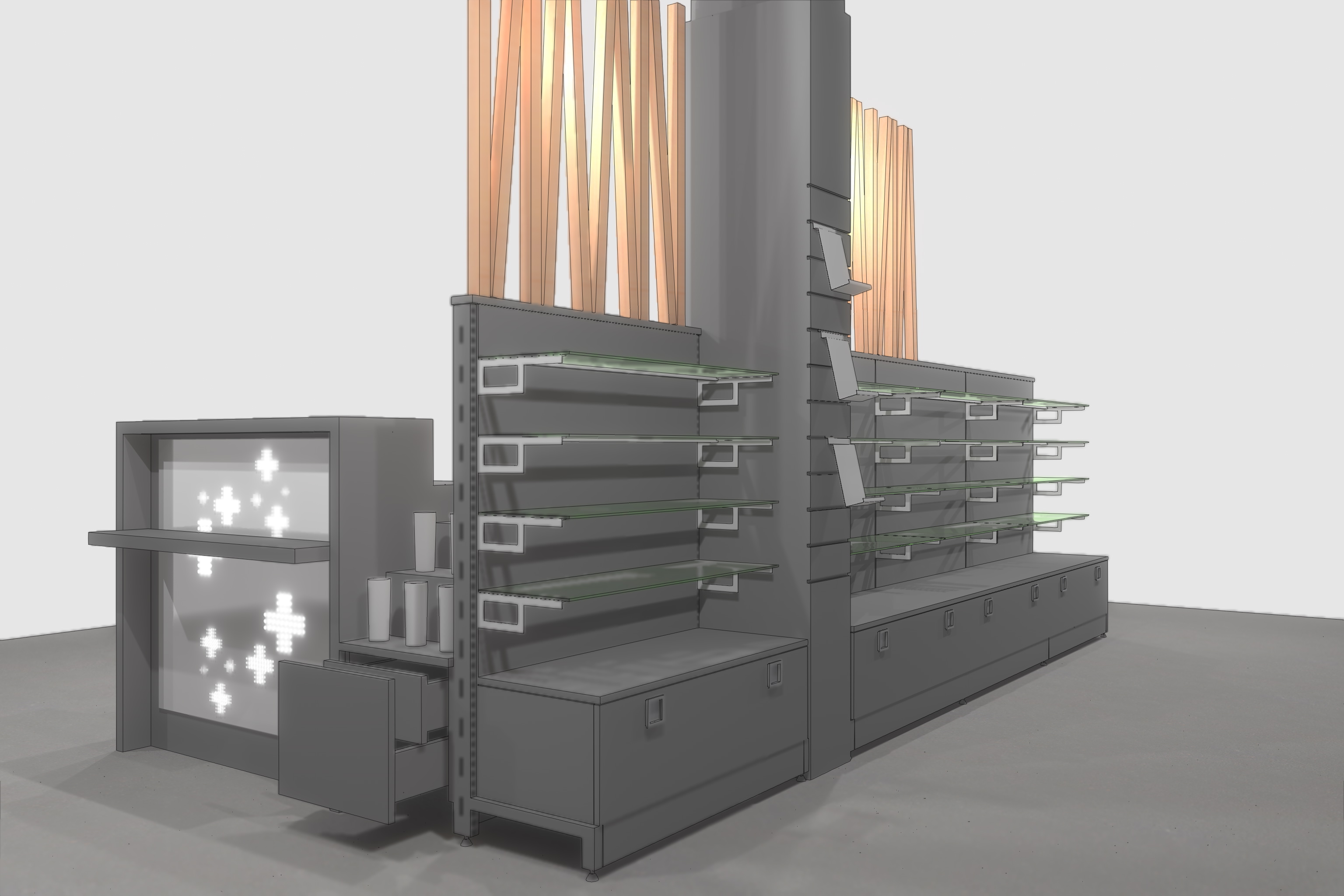 OBJETO BIM gondole non food L100P40H135: descarga gratuita de archivos ...