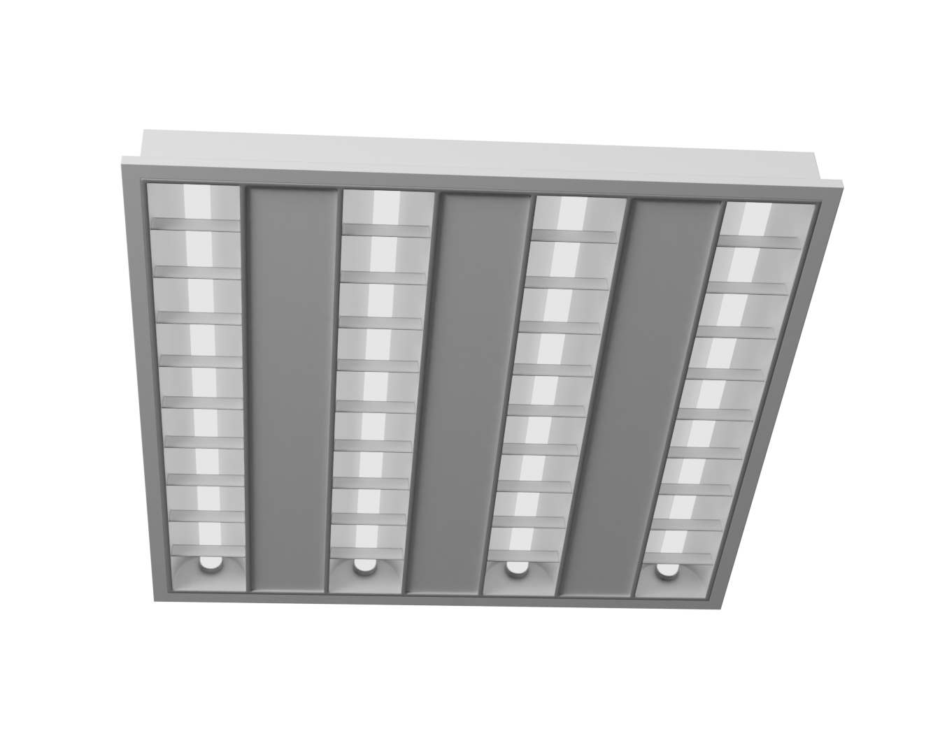 Recessed Ceiling Light Slab 600x600mm - 4 tubes BIM OBJECT: free BIM ...