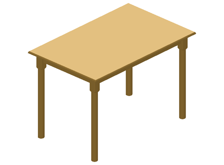 Table en bois BIM OBJECT: free BIM file downloads e.g., Revit, IFC, etc ...