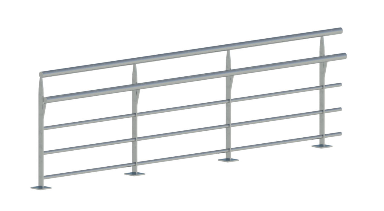 PAA-G04 - Garde-corps 2 mains courantes BIM OBJECT: free BIM file ...