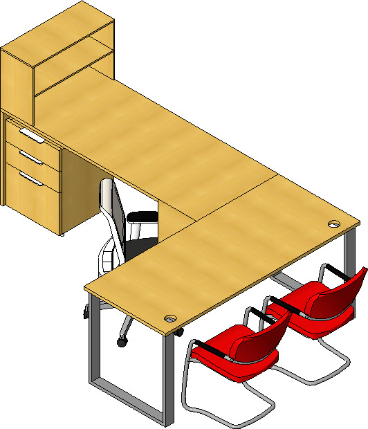 Bureau en L BIM OBJECT: free BIM file downloads e.g., Revit, IFC, etc ...